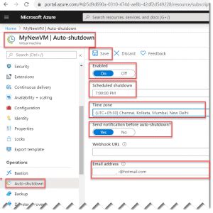 Azure Virtual Machine Auto Shutdown Azure Lessons