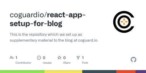 Github Coguardio React App Setup For Blog This Is The Repository Which We Set Up As