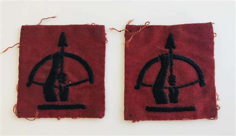 Matching Pair Of Anti Aircraft Command Cloth Patches In Formation