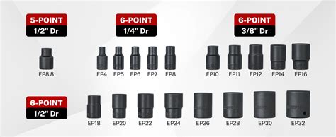 Bilitools External Torx Plus Socket Set 6 Point Ep Socket Ep4 Ep8 Ep10 12 Ep14 Ep16 Ep18