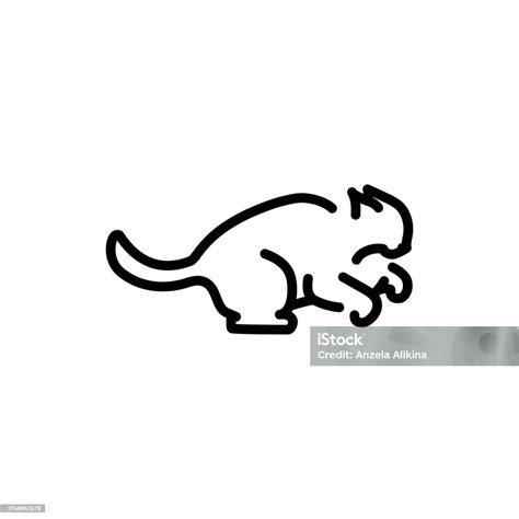 사악한 고양이는 컬러 라인 아이콘과 싸운다 웹 페이지용 픽토그램 감정에 대한 스톡 벡터 아트 및 기타 이미지 감정 개념