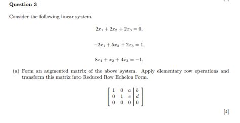 Solved Consider The Following Linear System Chegg
