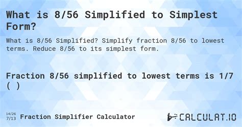 What Is 8 56 Simplified To Simplest Form Calculatio