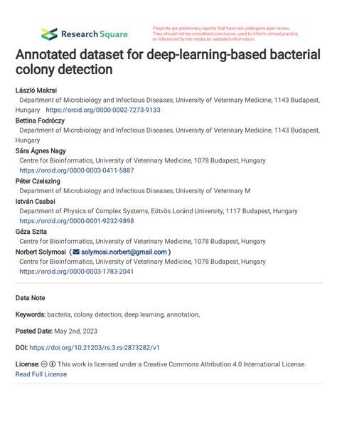 Pdf Annotated Dataset For Deep Learning Based Bacterial Colony Detection