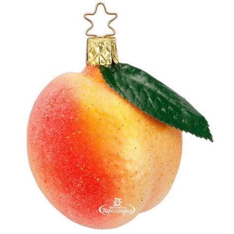 Стеклянная елочная игрушка Персик 7 см подвеска купить в интернет магазине Игроландия Toys Land