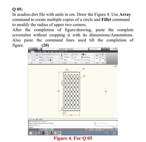 solved q 05 in acadiso dwt file with units in cm draw the