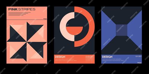 포스터 디자인 벡터 카드의 모더니즘의 새로운 미학 브루탈리즘에서 영감을 받은 그래픽 프리미엄 벡터