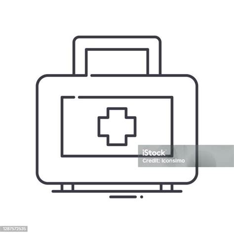 응급 처치 아이콘 선형 격리 된 그림 얇은 줄 벡터 웹 디자인 기호 흰색 배경에 편집 가능한 스트로크와 개요 개념 기호 가방에 대한 스톡 벡터 아트 및 기타 이미지 Istock