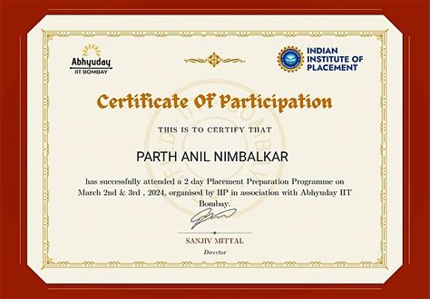 Iitbombay Certification Parth Nimbalkar