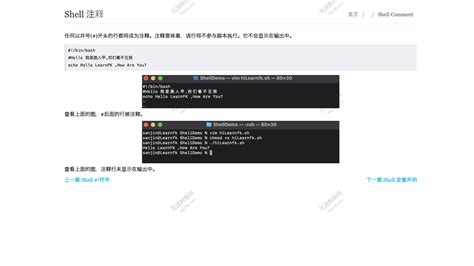 Shell注释 入门教程 无涯教程网
