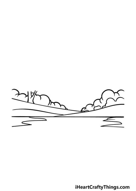 Simple Landscape Drawing How To Draw A Simple Landscape Step By Step