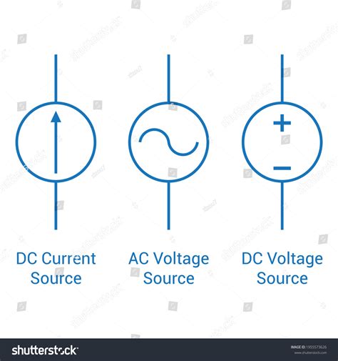 Current Voltage Source Schematic Symbol Stock Vector Royalty Free 1955573626 Shutterstock