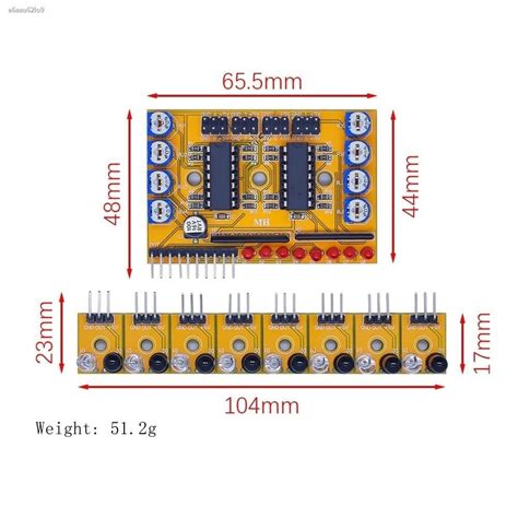 Cod 8 Way Tracking Obstacle Avoidance Infrared Detection Tracking Photoelectric Sensor Module