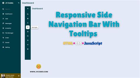 Responsive Side Navigation Bar With Tooltips In Html Css And Javascript Jv Codes 2025