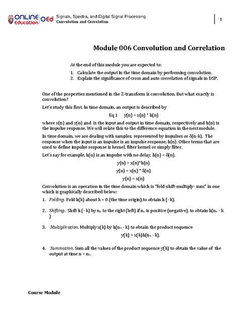 w7 lesson 6 convolution and correlation module signals spectra
