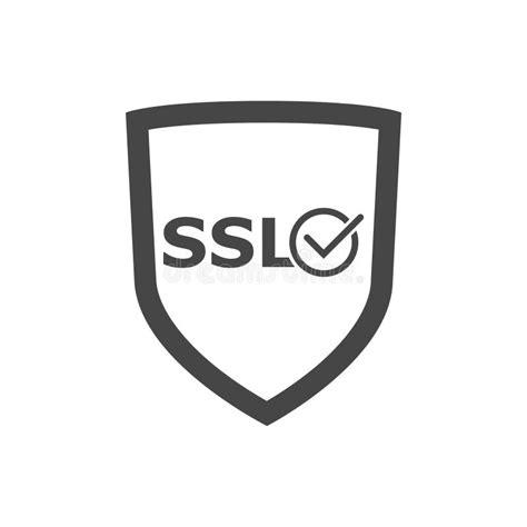 ssl certificate encryption icon isolated on gray background stock