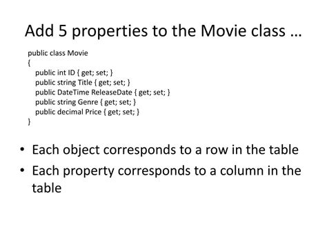 Ppt Introduction To Mvc 4 04 Adding Model Classes Powerpoint Presentation Id2034497