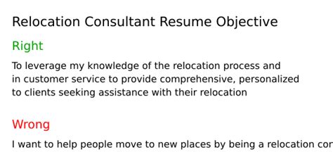 Top 16 Relocation Consultant Resume Objective Examples