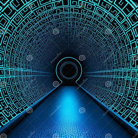 Abstract Blue Background Illustration Of Cryptography Secure Tunnels