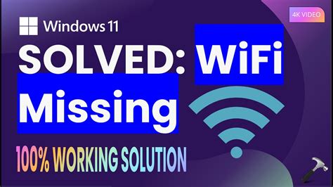solved wifi missing in windows 11 youtube