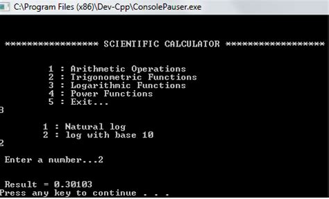 Scientific Calculator In C GNIIT Solutions