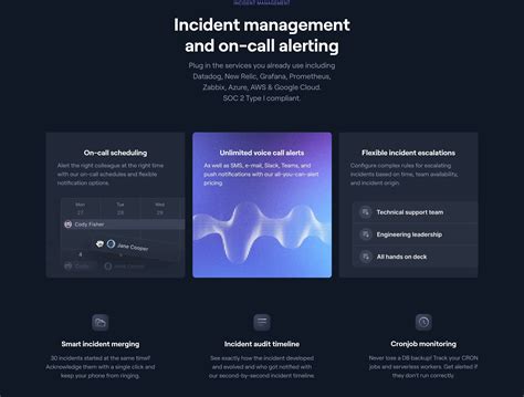 better stack uptime page section incident feature section design design