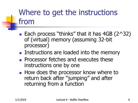 Lecture 9: Buffer Overflow* - ppt download