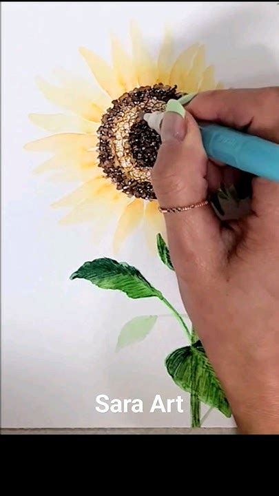 해바라기 쉽게 그리는 방법 Flowers Watercolor Drawing 플러스펜수채화 일러스트 Saraart Youtube
