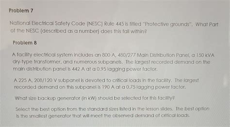 Solved Problem 7 National Electrical Safety Code Nesc Rule