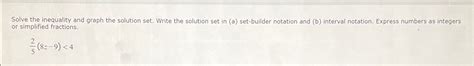 solved solve the inequality and graph the solution set