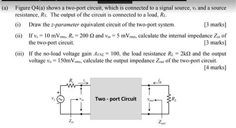 a figure q4 a shows a two port circuit which is