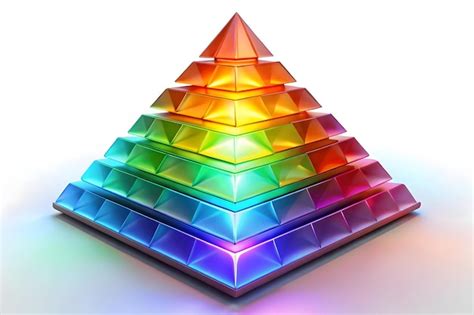 3d Glowing Abstract Pyramid Representing Organizational Hierarchy