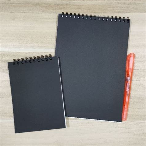 100pgs Kidal Black Notebook Journal Buku Nota Blank Line Dot Grid Grey Grid White Line Grid