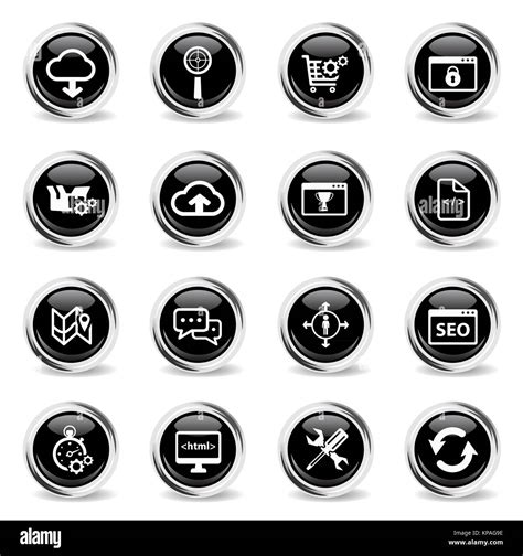 Seo Development Icons Set Cut Out Stock Images And Pictures Alamy