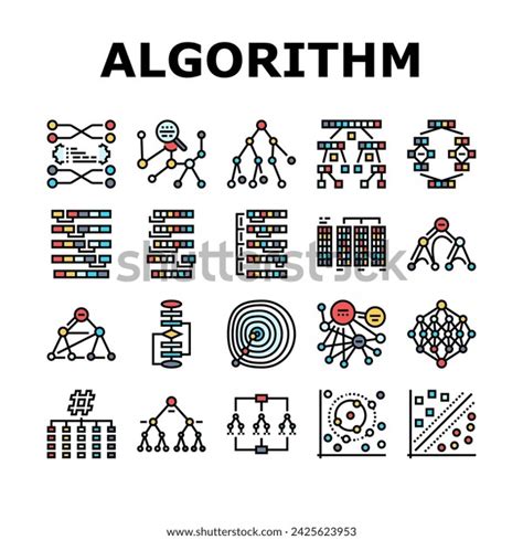 Algorithm Data Technology Ai Icons Set Stock Vector Royalty Free 2425623953 Shutterstock