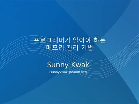 프로그래머가 알아야 하는 메모리 관리 기법 Pdf