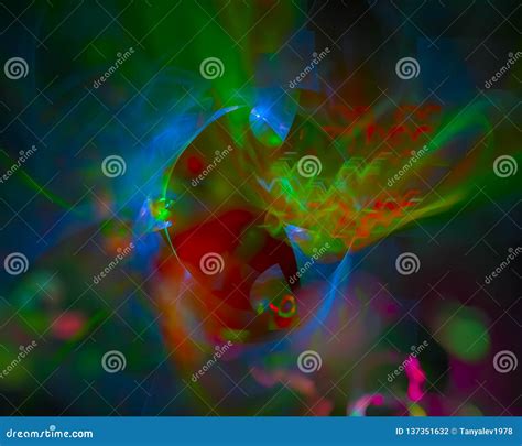 Abstract Digital Fractal Dream Effect Design Curve Party Card Stock Illustration