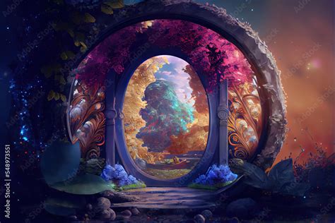 Fantasy Magical Portal Opening To Another World As Concept Art For Book