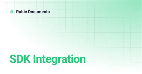 Sdk Integration Rubic Documents