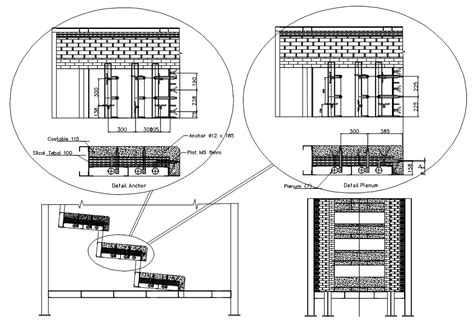 First Chamber Main Frame Of The Incinerator Design In Autocad 2d Drawing Cad File Dwg File