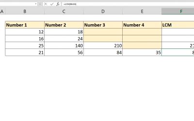 How To Calculate Least Common Multiple With Excel