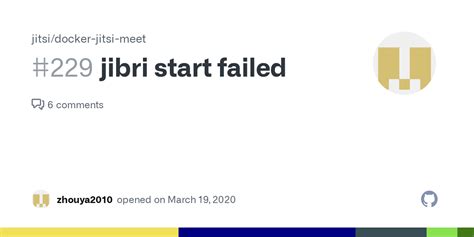 Jibri Start Failed · Issue 229 · Jitsidocker Jitsi Meet · Github