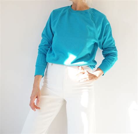 Vintage Marine Raglan Sweatshirt 80s Deep Blue Crewneck Sweatshirt