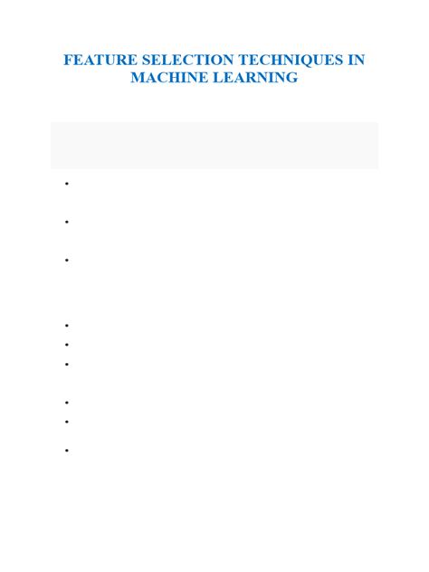 feature selection pdf