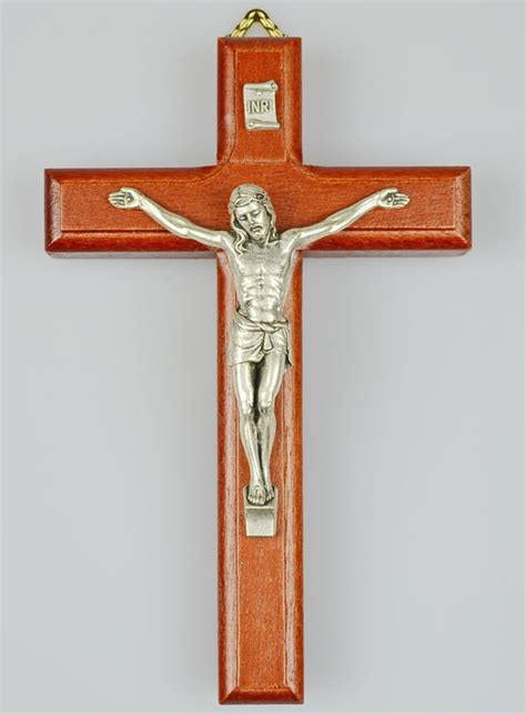 Crucifix En Bois Du Christ Argenté La Boutique Des Chrétiens
