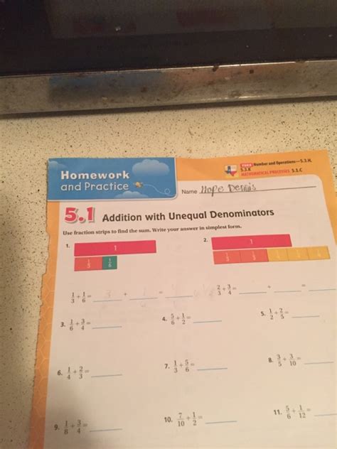 Solved Use Fraction Strips To Find The Sum Write Your
