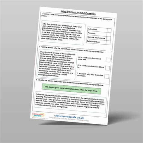 Year 6 Using Devices To Build Cohesion Prior Learning Resource Classroom Secrets