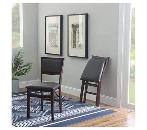 Linon Home Deco R Set Of 2 Kase Y Pad Back Fold Ing Chairs