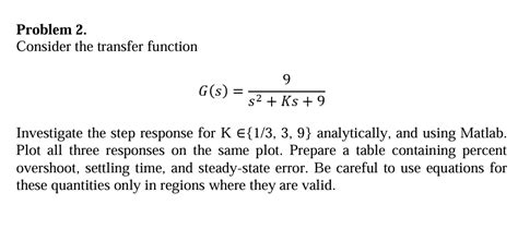Solved Problem 2 Consider The Transfer Function