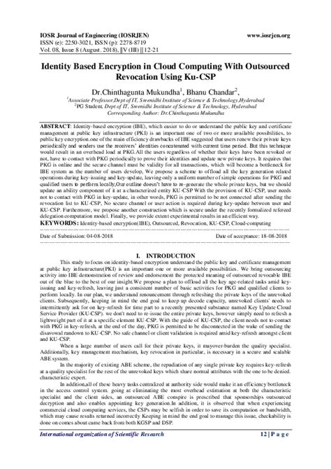 Pdf Identity Based Encryption In Cloud Computing With Outsourced